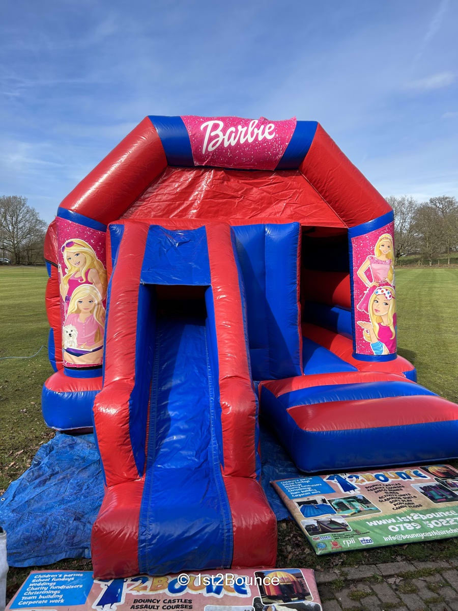 Barbie Front Slide Bouncy Castle - Bouncy Castle Hire in Chelmsford ...